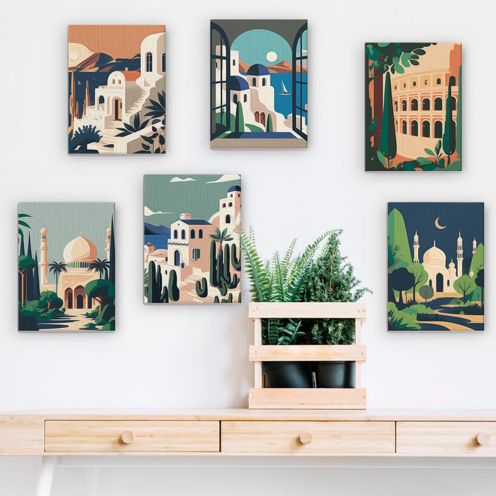 Vacation - 6 mini paint by number sets – Norgeson - Traditional paint ...