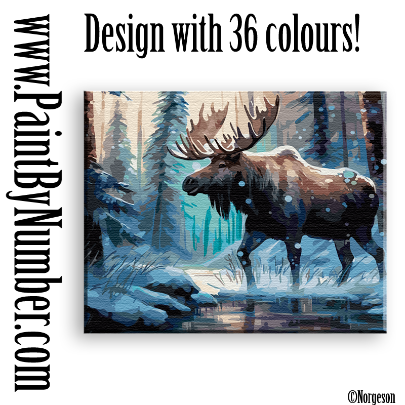 The king of the forest, moose – Norgeson - Traditional paint by numbers