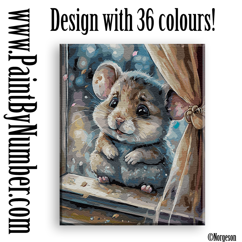 Mouse in the window – Norgeson - Traditional paint by numbers